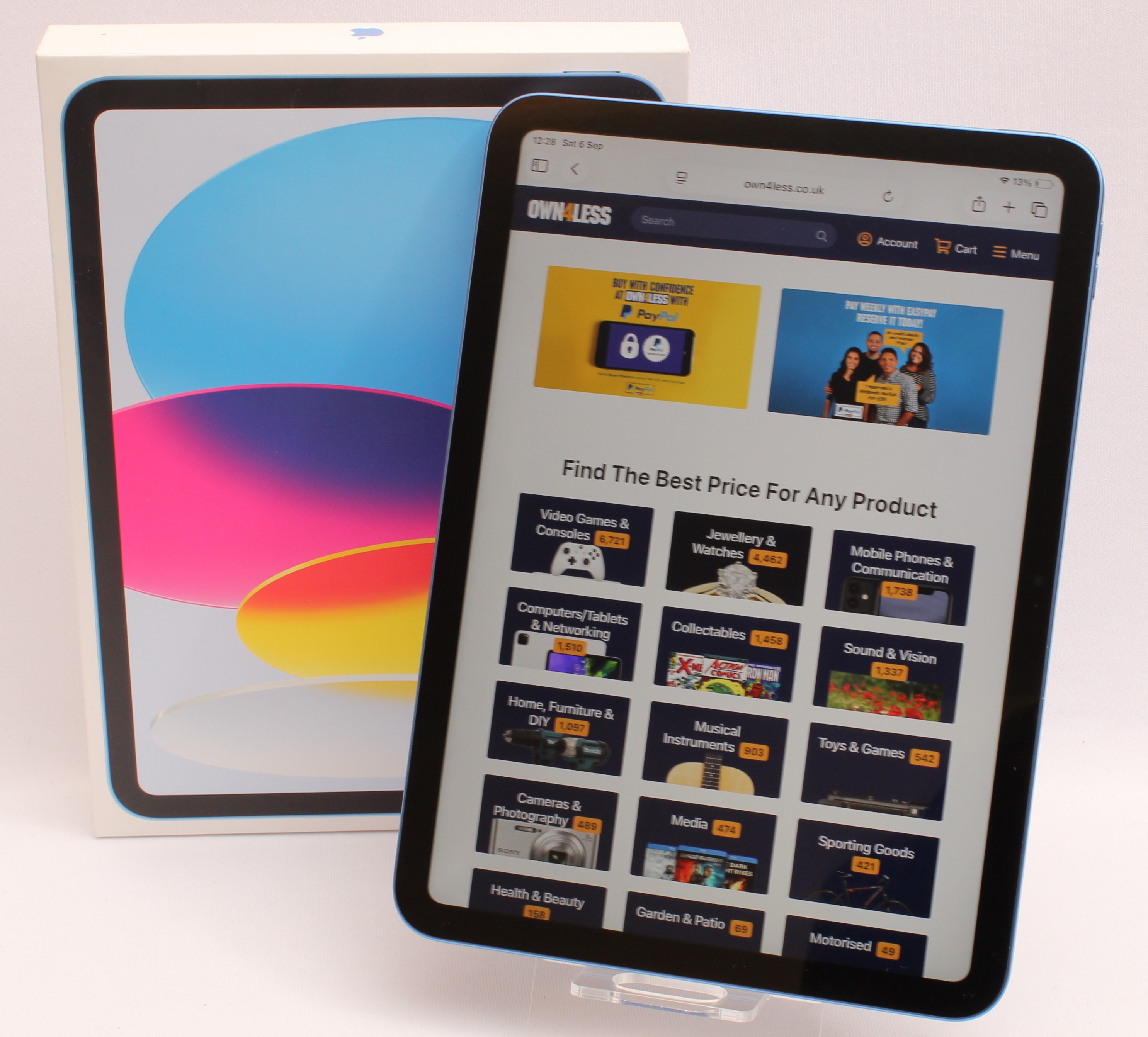 Pre-owned Apple iPad A16 128GB Wi-Fi Tablet - Warranty Blue (B+) - Own4Less